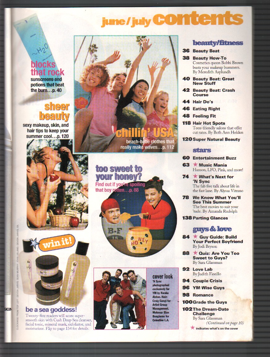 YM-June/July 2000-N Sync-Justin Timberlake-Beauty-Glamour-Romance ...