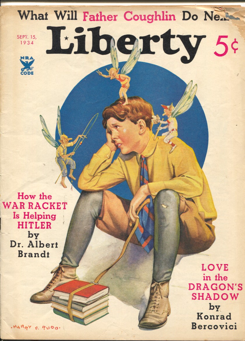 Liberty 9/15/1934-Harry F Rudd fantasy cover-pulp fiction-Flagg ...