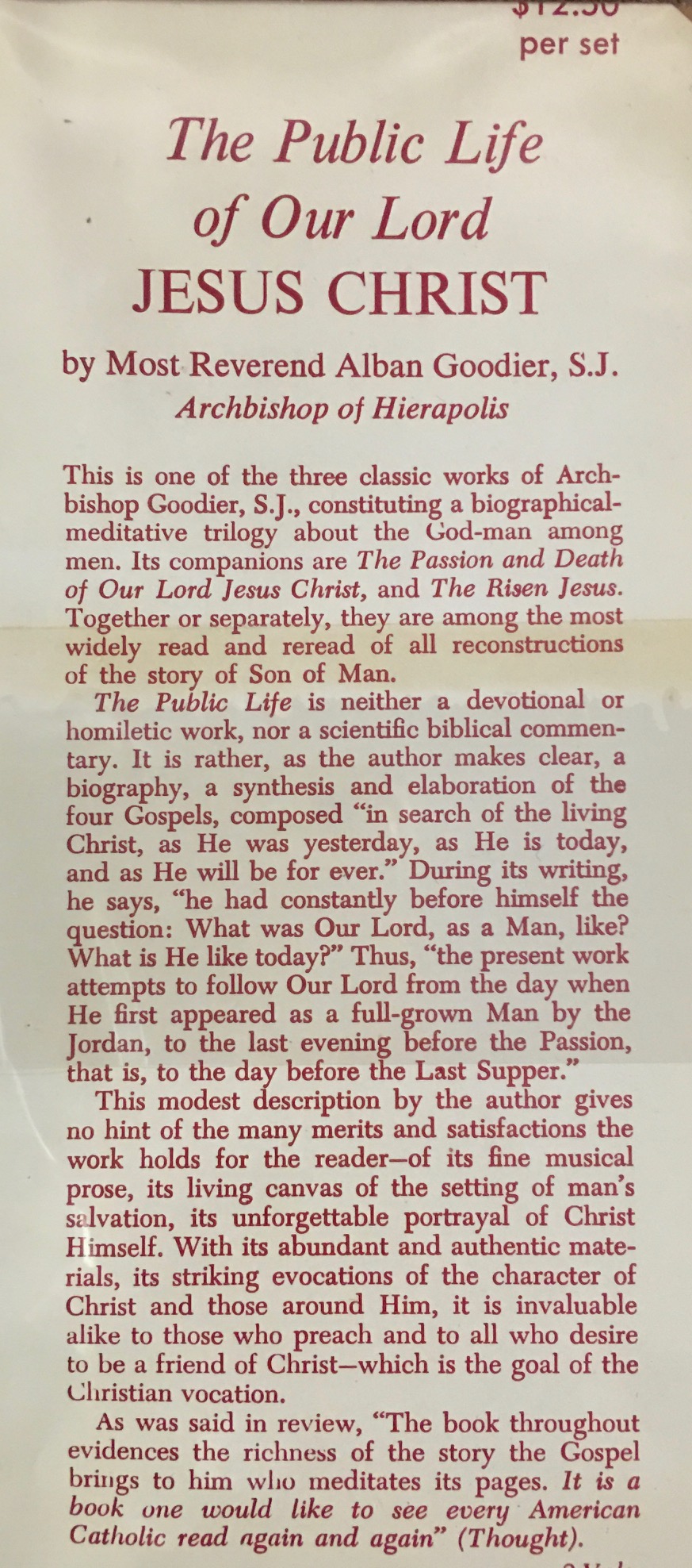 The Public Life of Our Lord Jesus Christ: An Interpretation (Volume One ...