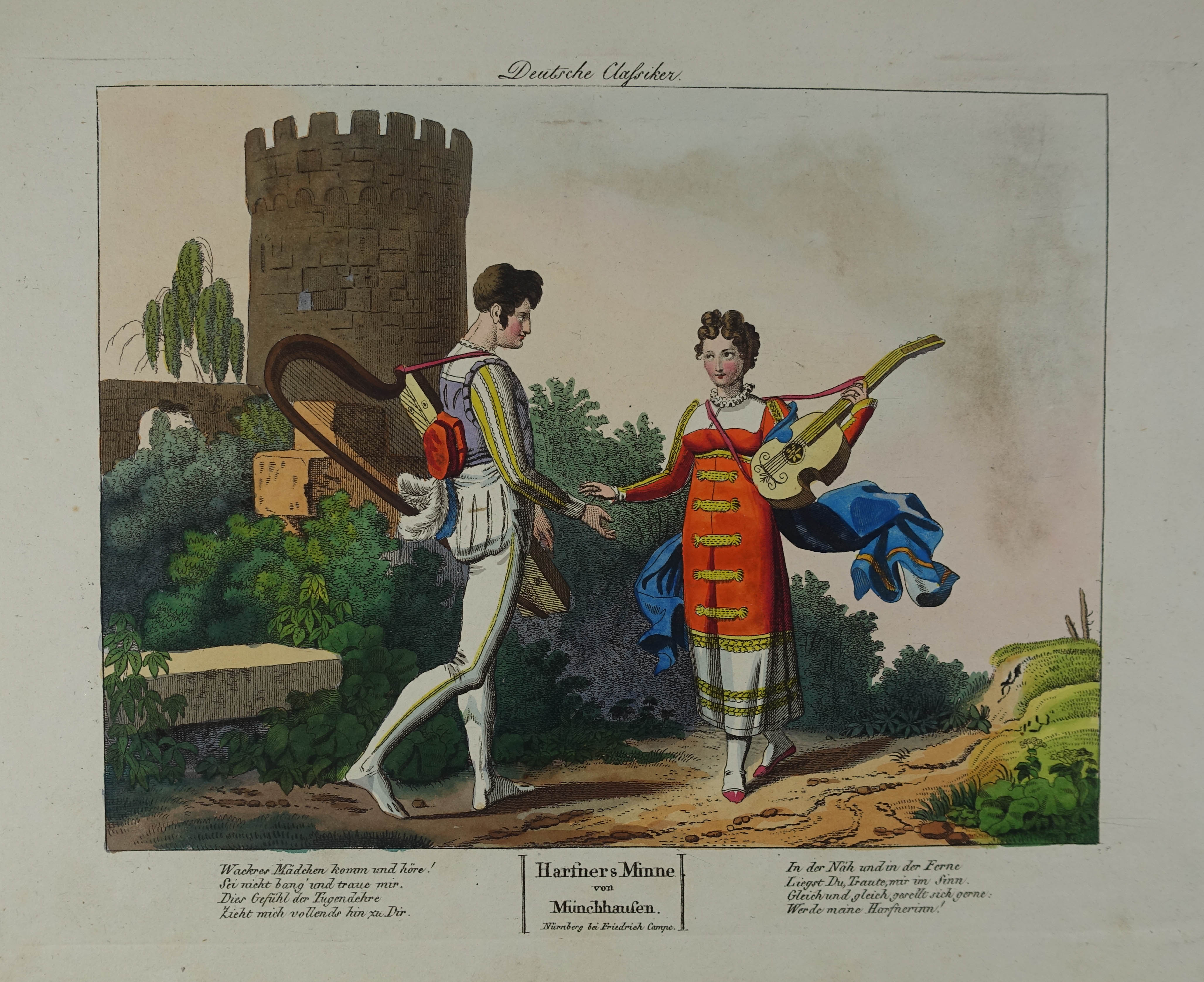 Deutsche Classiker. Harfners Minne von Münchhausen. Wackeres Mädchen ...