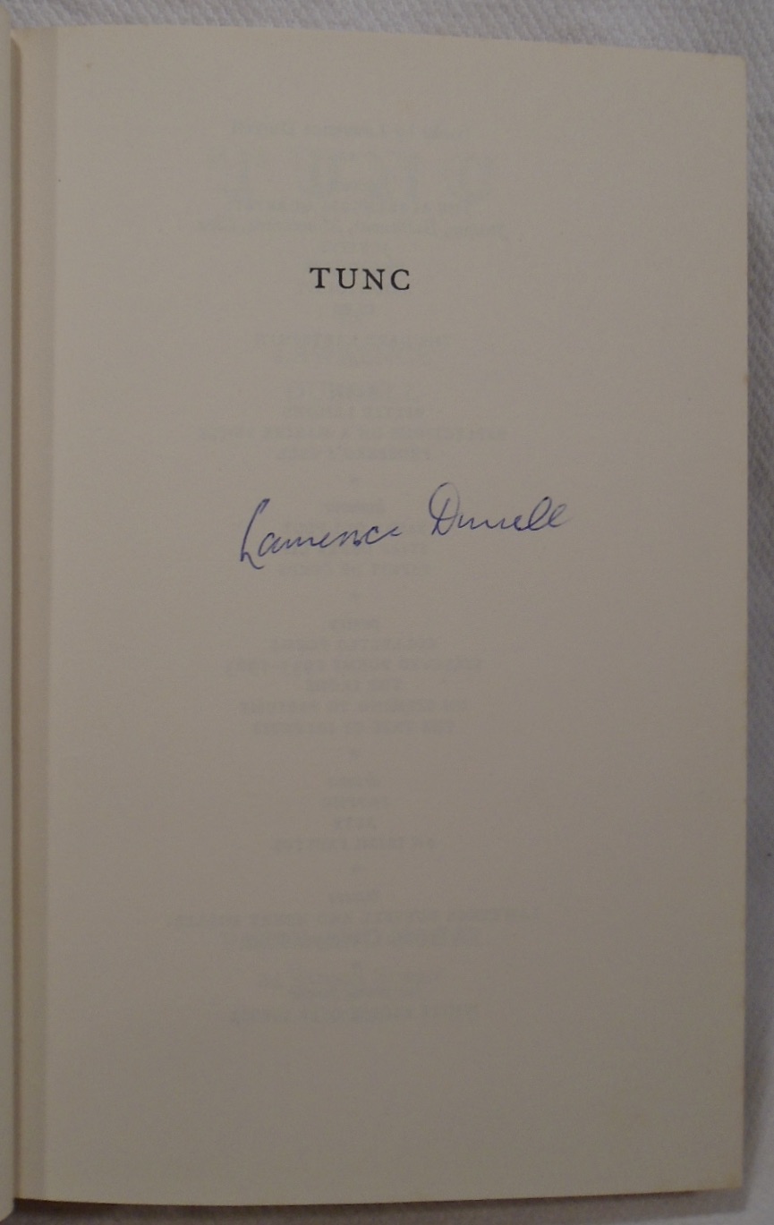 Tunc by DURRELL, Lawrence: Hardcover (1968) 1st Edition., Signed by ...