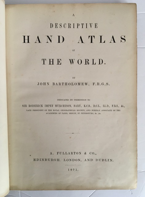 A Descriptive Hand Atlas of the World by Bartholomew, John: Good ...