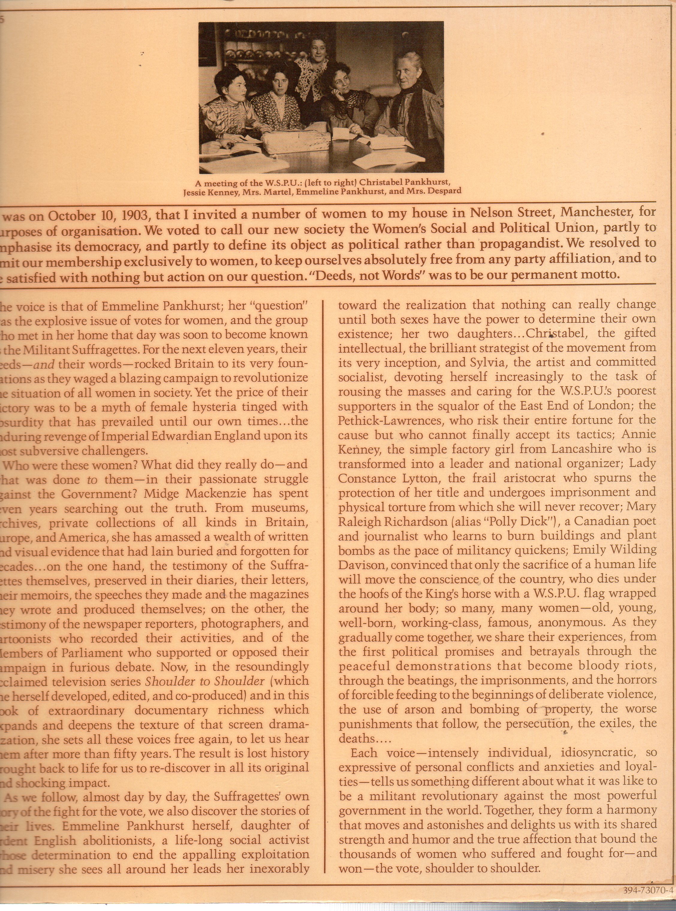 Shoulder to Shoulder: Historical Documentary by Midge Mackenzie: Near ...