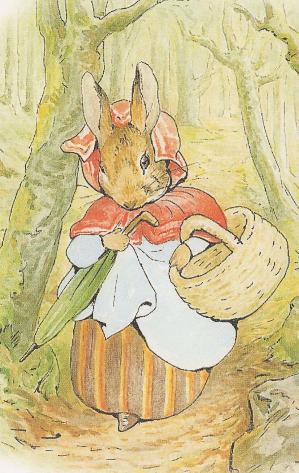 Mrs Beatrix Potter The Tale Of Peter Rabbit Basket Umbrella Postcard ...