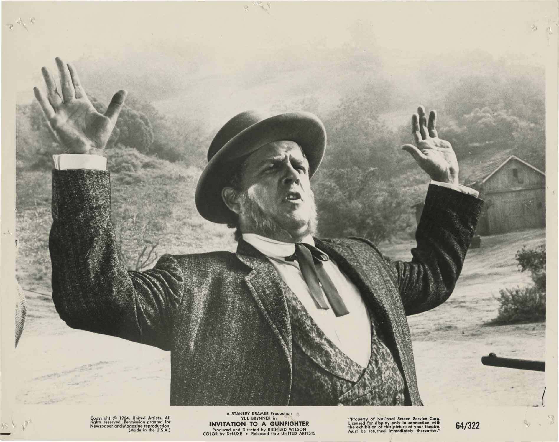 Invitation to a Gunfighter (Two original photographs from the 1964 film ...