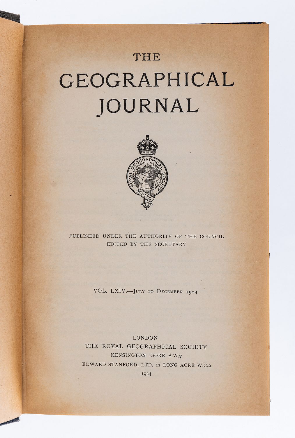 The Geographical Journal - 1924. 2. VOL. LXIV.: (1924) | Robert Frew ...