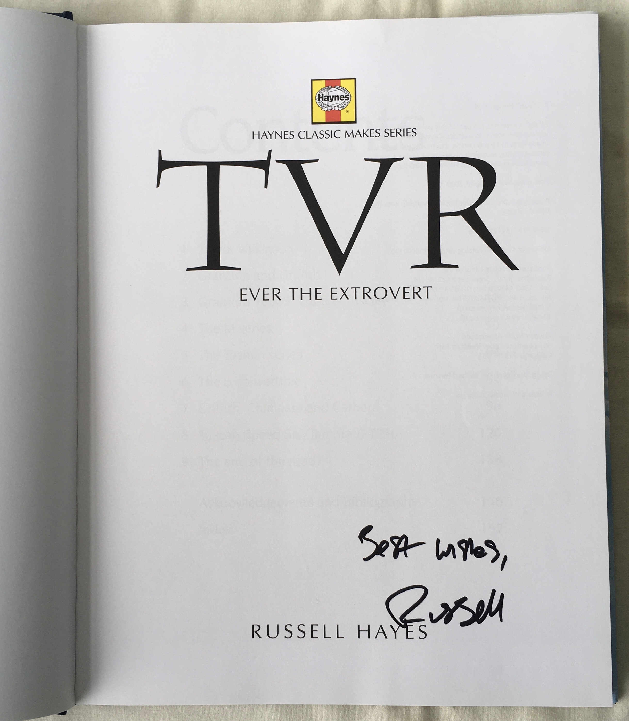 TVR: Ever the Extrovert (Signed) by Russell Hayes: Near Fine Hardcover ...