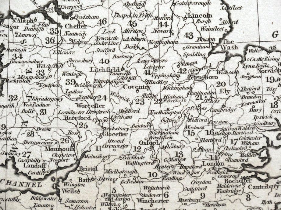 Antique Map ENGLAND & WALES in Counties, Barlow original 1807: Map ...