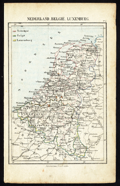 Antique Map-THE NETHERLANDS-BELGIUM-LUXEMBOURG-Jacob Kuyper-1880: No ...