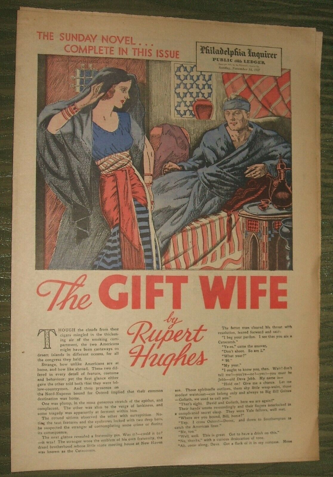 Public Ledger Sunday Novel Supplement Nov. 14, 1937 "The Gift Wife" the ...