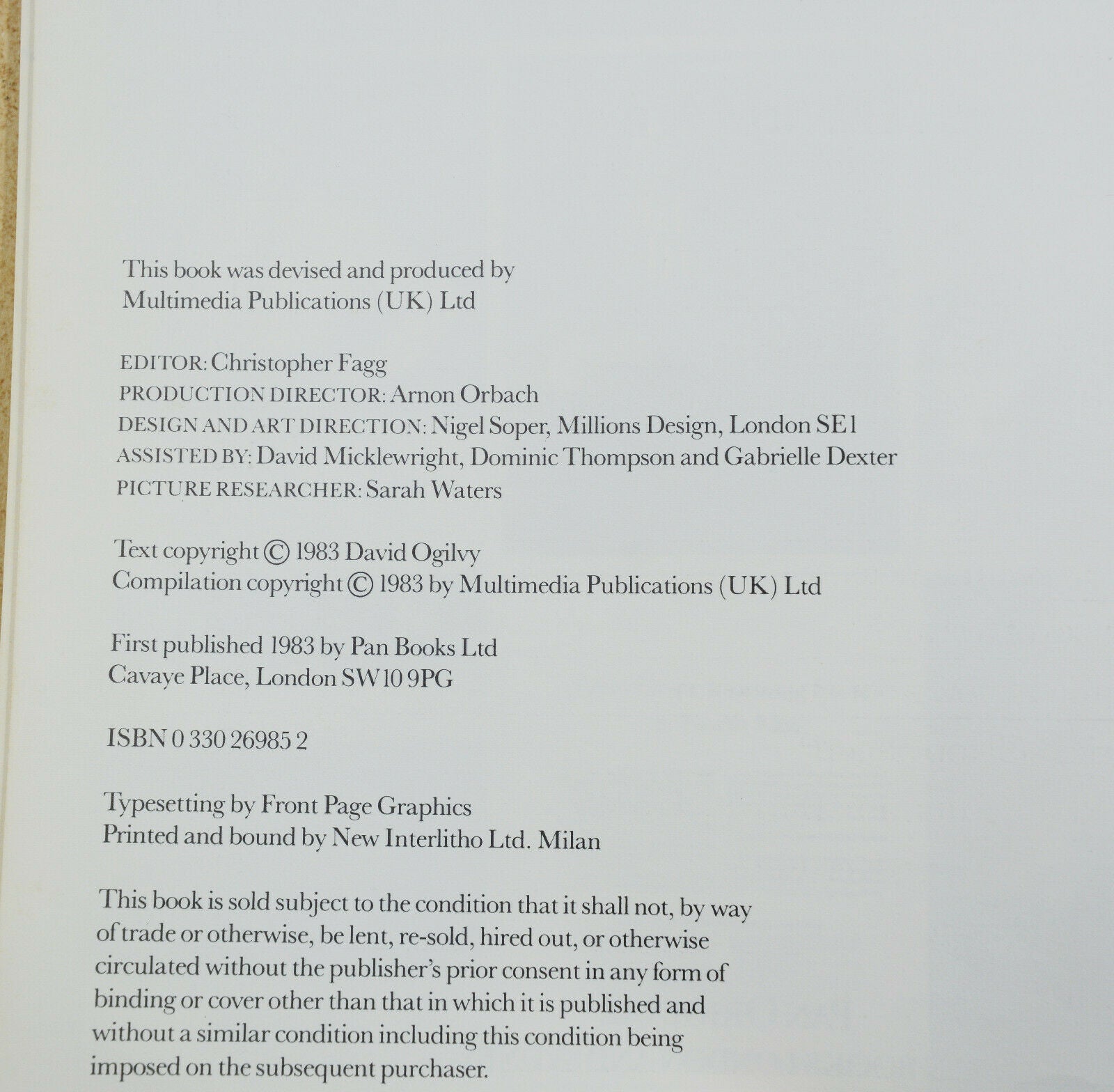 Ogilvy on Advertising by Ogilvy, David: Very Good (1983) First British ...