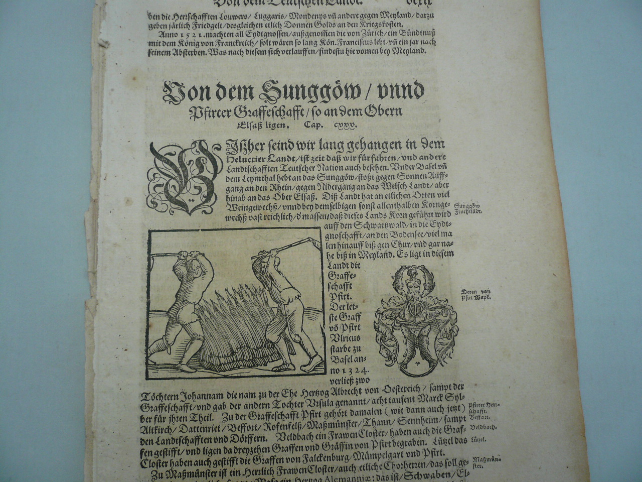 Sundgau, Thann, Mühlhausen, Rufach, anno 1590, 14 S., Sebastian Münster ...