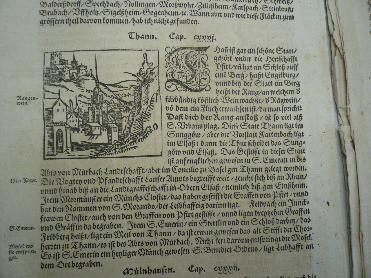 Sundgau, Thann, Mühlhausen, Rufach, anno 1590, 14 S., Sebastian Münster ...