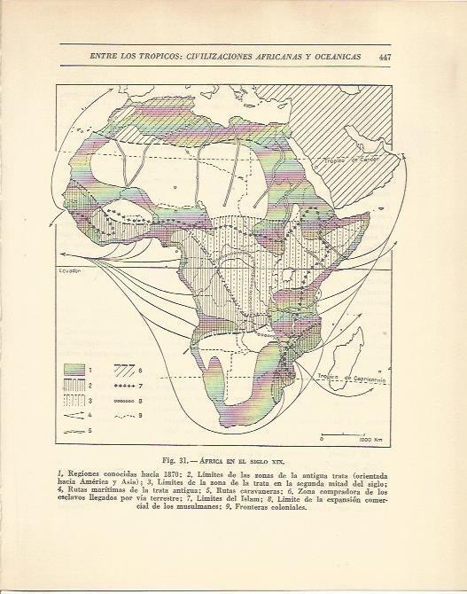 LAMINA 20913: Mapa de Africa en el siglo XIX de Maurice Crouzet: (1958) Manuscrito | EL BOLETIN