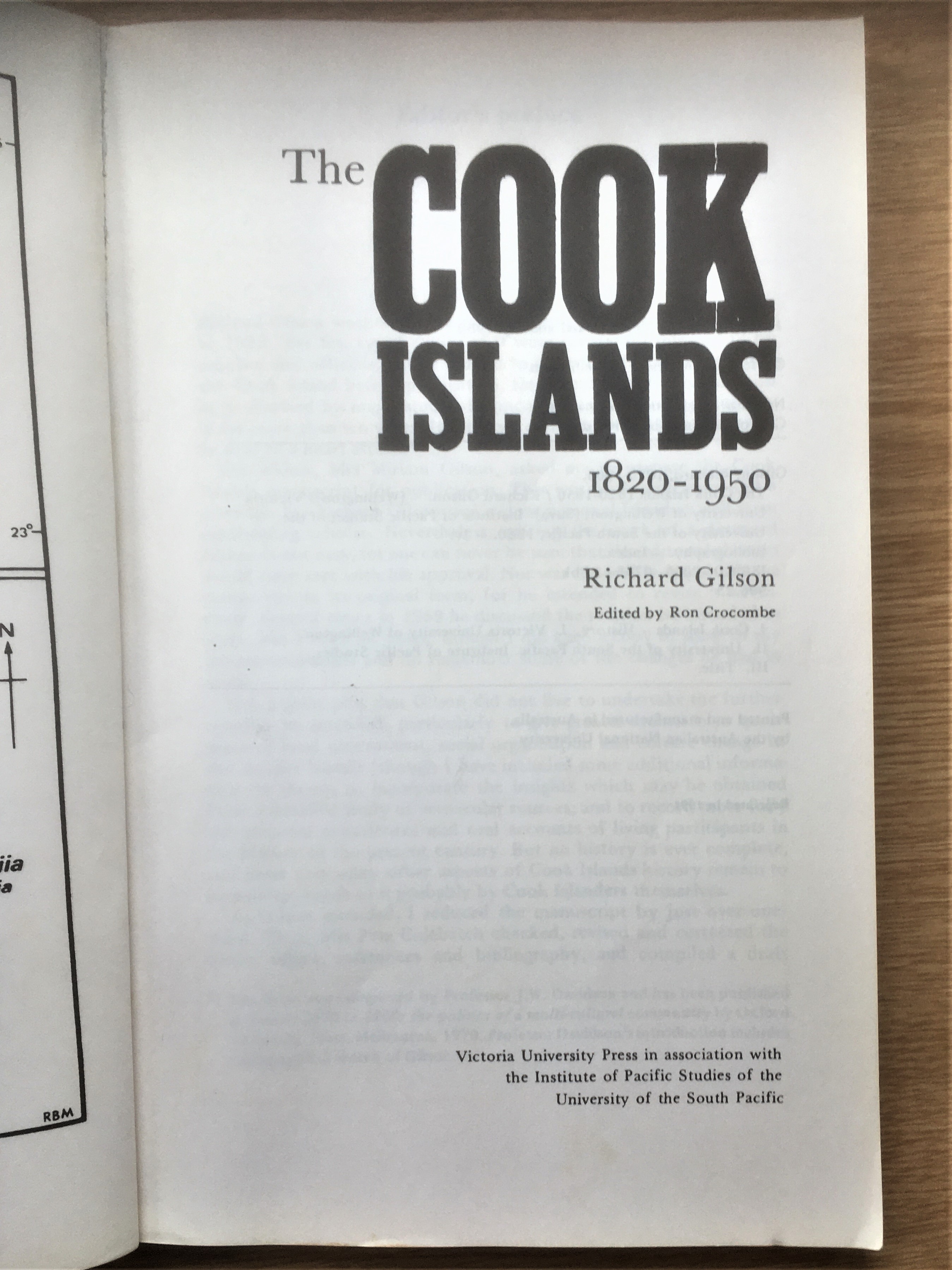 THE COOK ISLANDS 1820-1950 by GILSON, Richard (ed. Ron Crocombe): Good ...