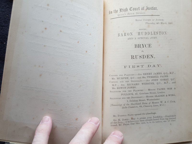 Bryce v. Rusden : in the High Court of Justice, Queen's Bench Division ...