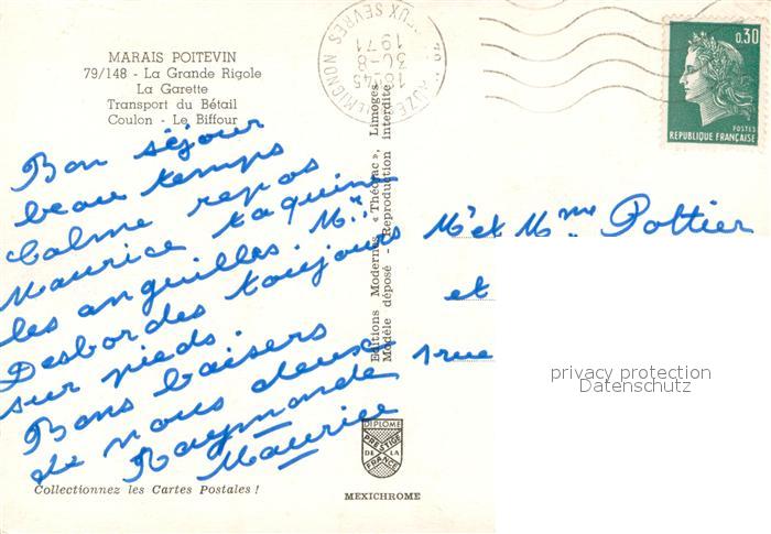 Postkarte Carte Postale 13662495 Marais Poitevin La Grande Rigole La ...