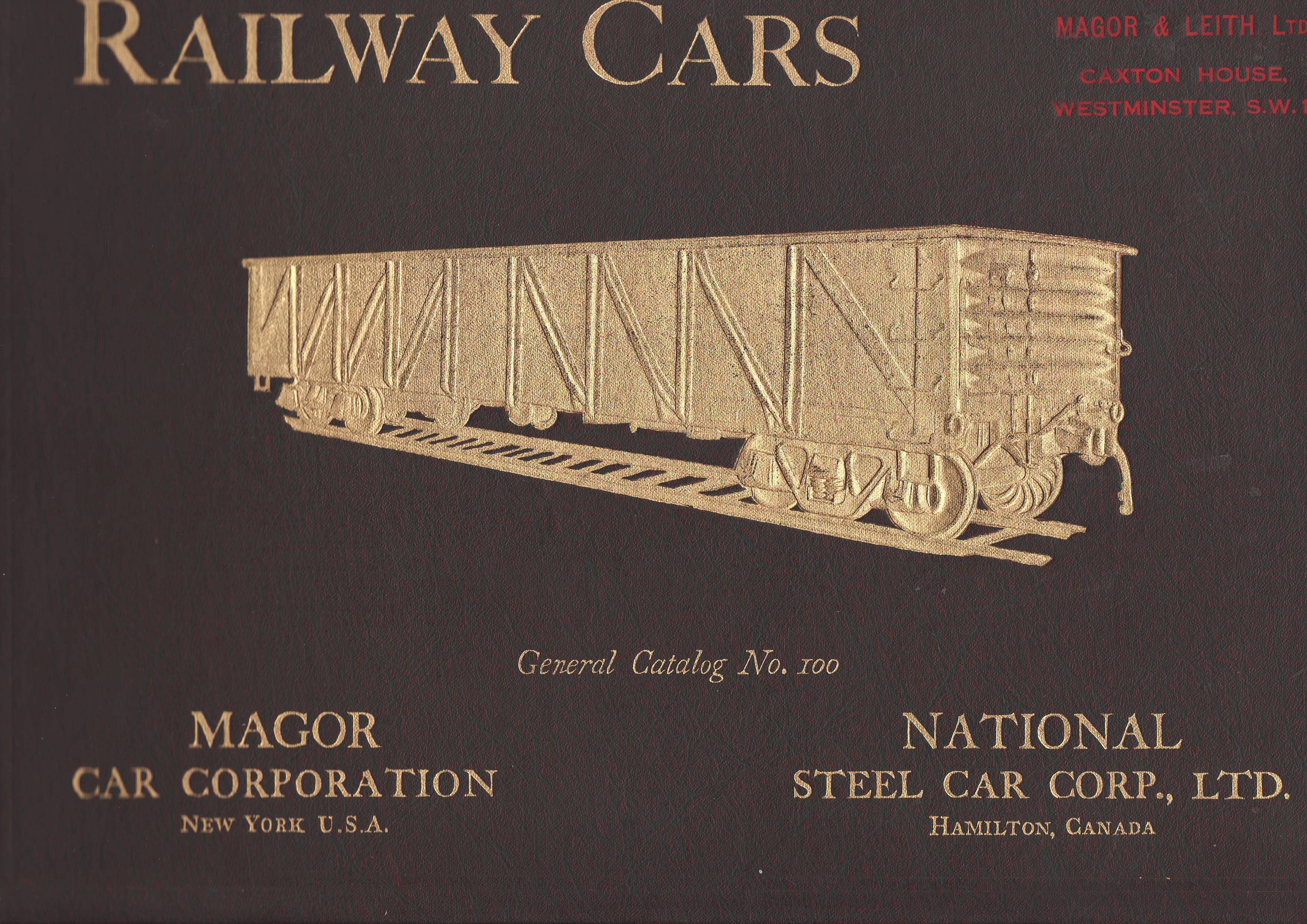 Railway Cars General Catalog No. 100 Magor Car Corporation - National ...