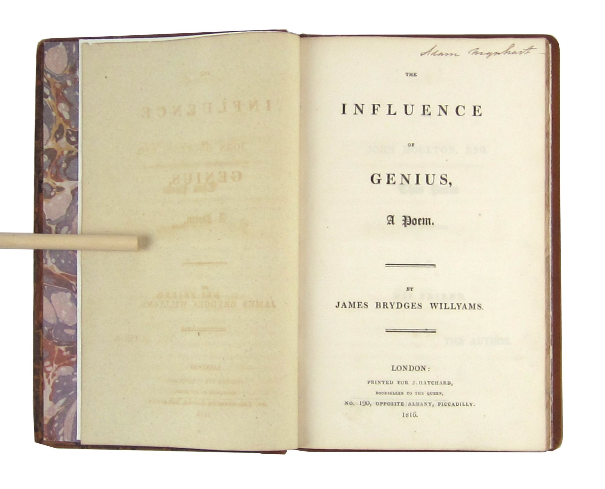 The Influence of Genius, a Poem by James Brydges Willyams: Very Good ...
