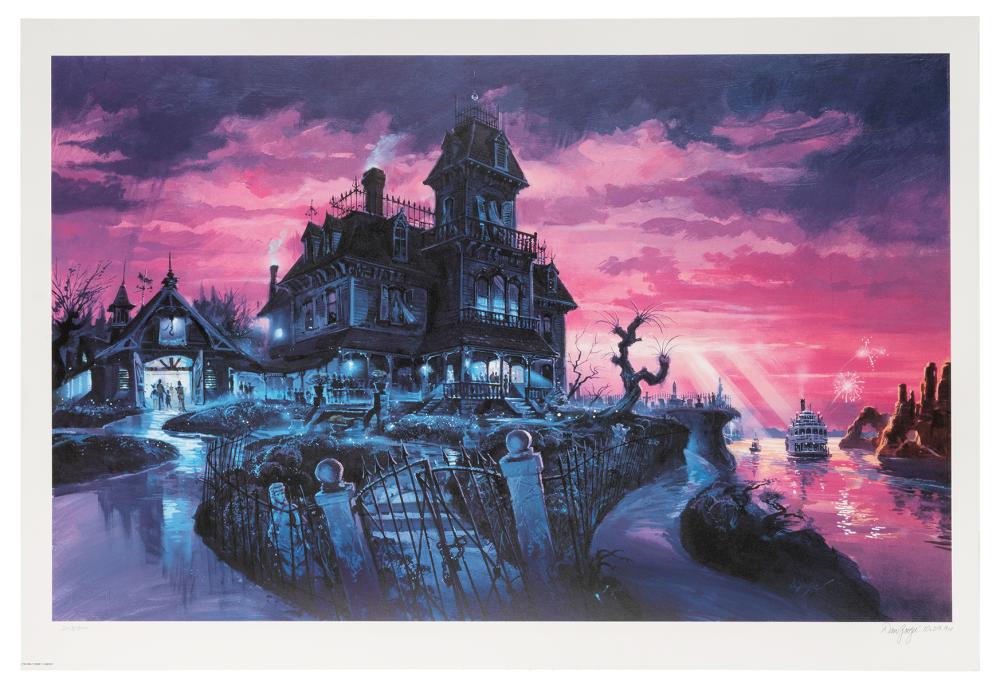 Disneyland Paris Phantom Manor concept art signed lithograph (signed by ...