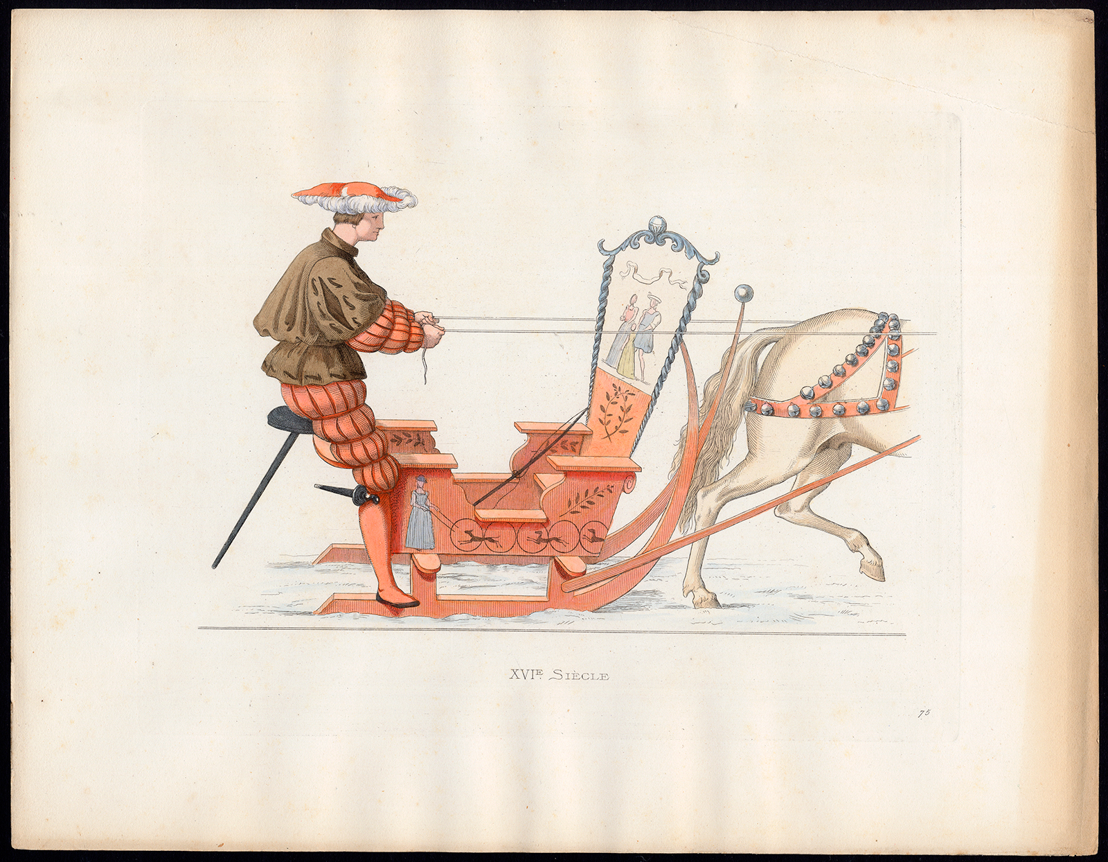 Antique Print-AUGSBURG-GERMANY-SLED-SNOW-16TH CENTURY-75-Duplessis ...