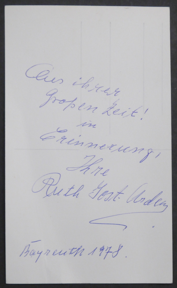 Original-Fotografie von A. Pieperhoff, Bayreuth. Von Ruth Jost-Arden ...