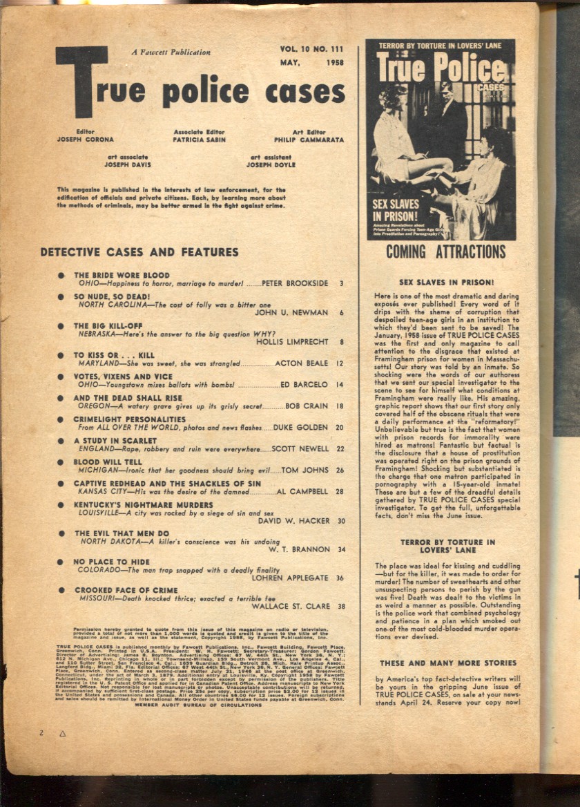 True Police Stories 4/1954-spicy cover-Walter Gibson-swamp killer-G/VG ...