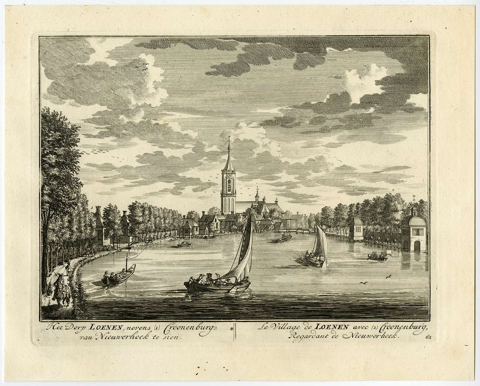 Antique Print-VILLAGE-LOENEN-VECHT-PL. 62-Stoopendaal-1719: (1719) Art ...