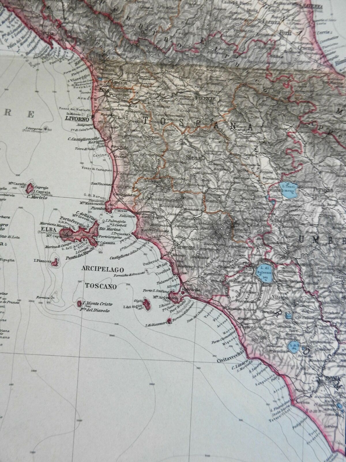 Italy 4 sheet wall map Rome Florence Naples Venice 1891 Stieler ...