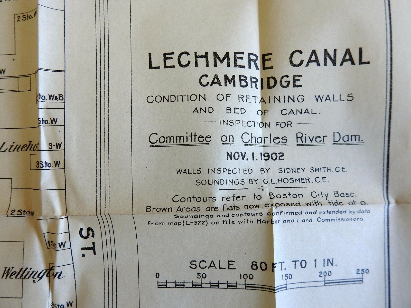 Cambridge Massachusetts Charles River Lechmere Canal 1902 detailed map ...