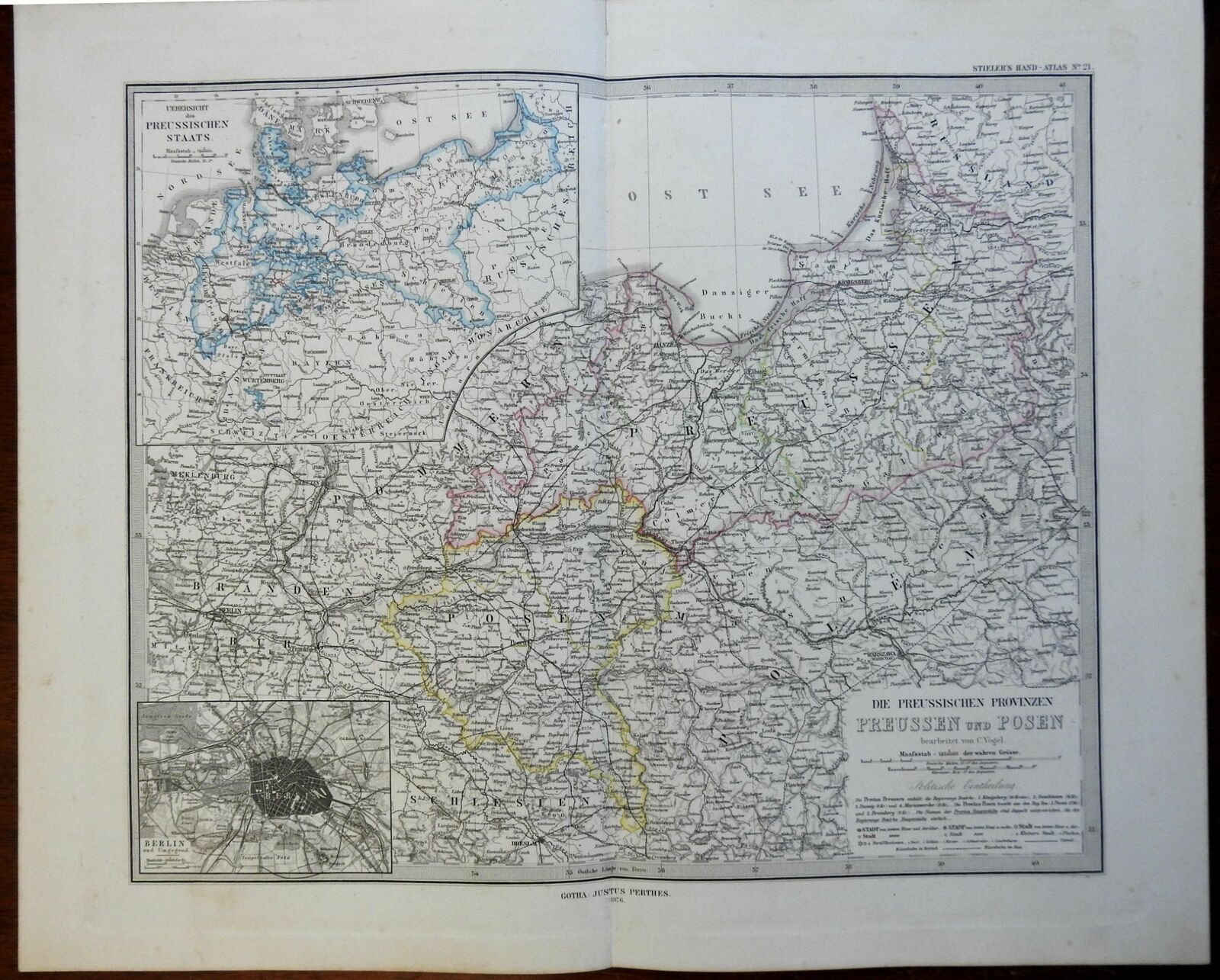 Prussian Provinces Posen Berlin Eastern Prussia 1876 Stieler detailed ...