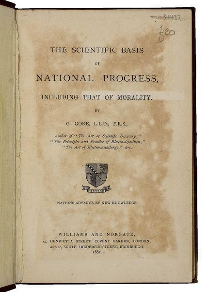 The Scientific Basis of National Progress, including that of morality ...