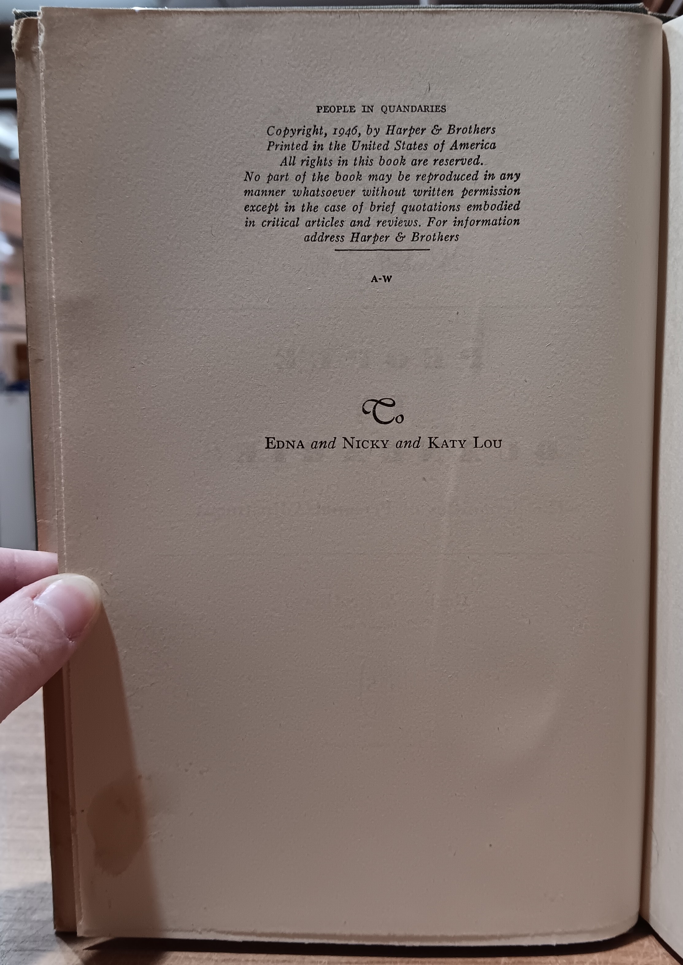 People in Quandaries: The Semantics of Personal Adjustment by Wendell ...