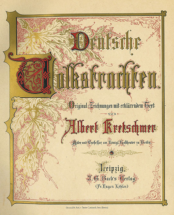 Deutsche Volkstrachten. Original-Zeichnungen mit erklärendem Text. by ...