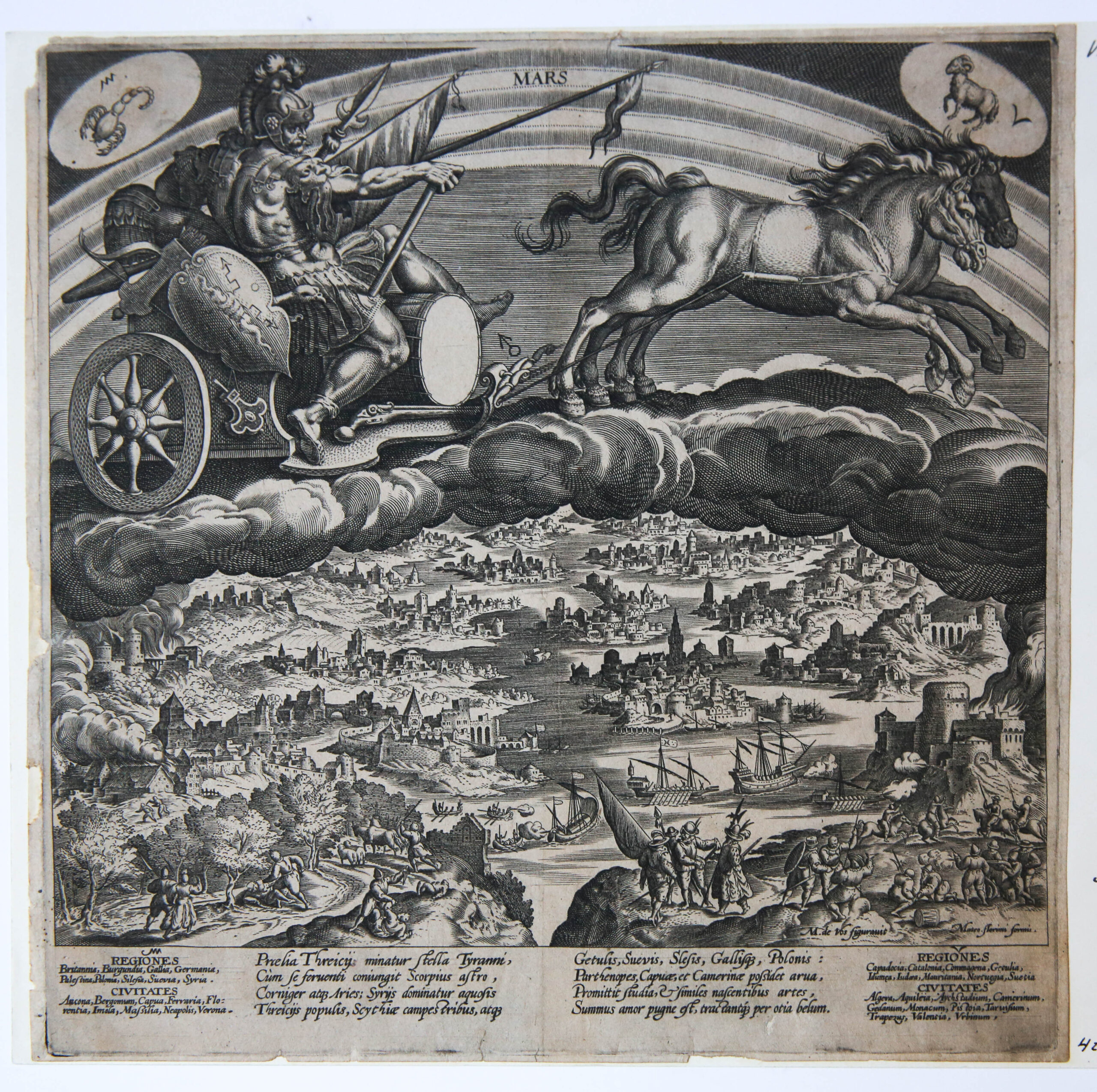 Antique print, engraving | Planet MARS/Planeet Mars, published 1585, 1 ...