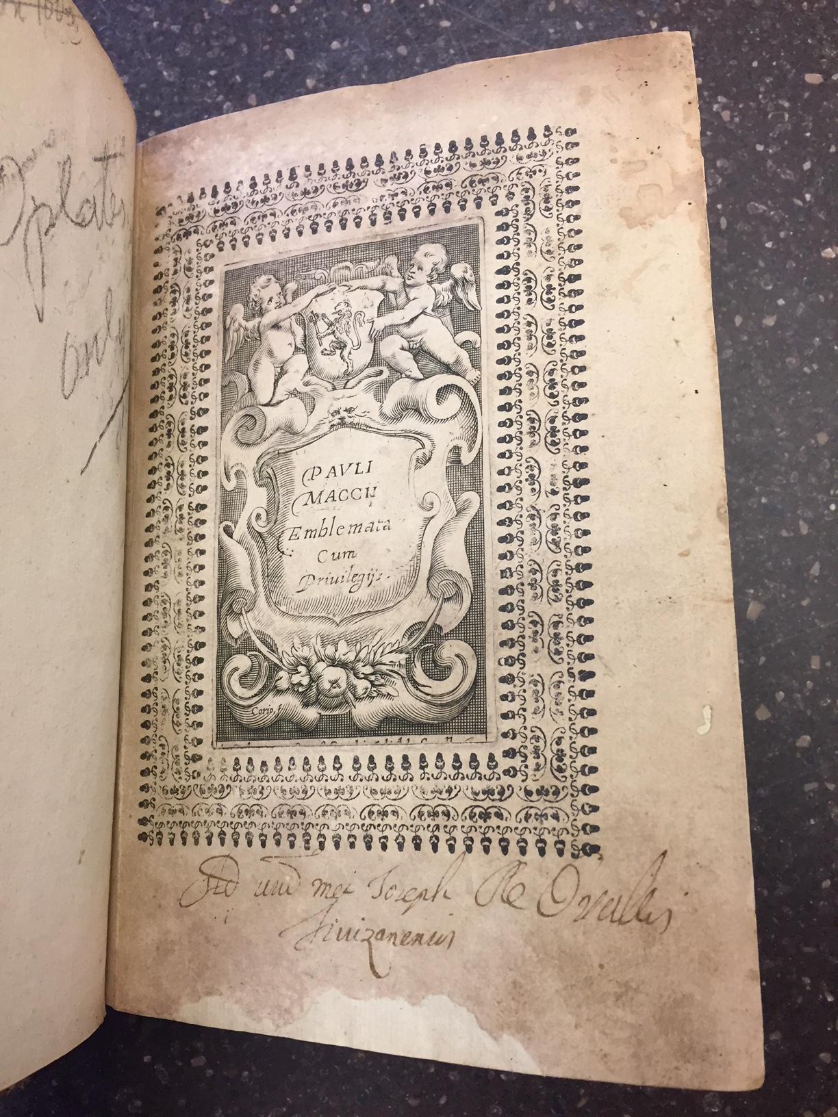 PAULI MACCII EMBLEMATA CUM PRIVILEGIIS by Maccio, Paolo (c. 1570-1640 ...
