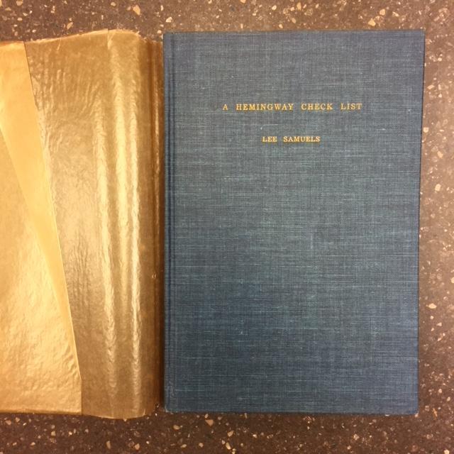 A HEMINGWAY CHECK LIST by Samuels, Lee: (1951) First Edition. | Second ...