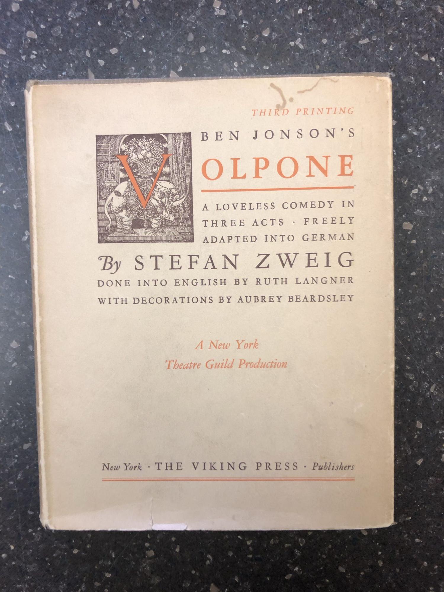 VOLPONE von Johnson, Ben; Zweig, Stefan [Adaptation]; Langner, Ruth ...