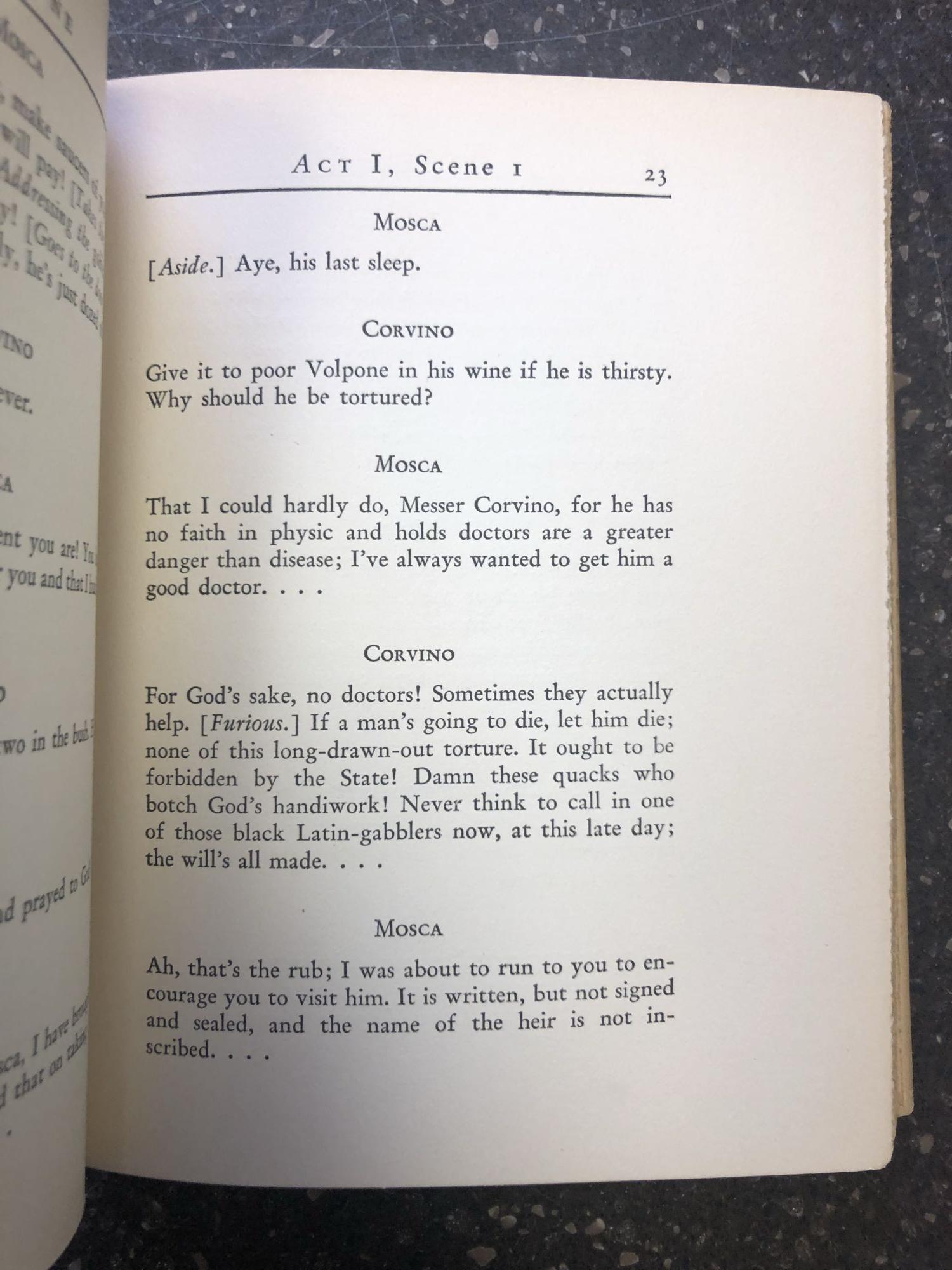 VOLPONE von Johnson, Ben; Zweig, Stefan [Adaptation]; Langner, Ruth ...
