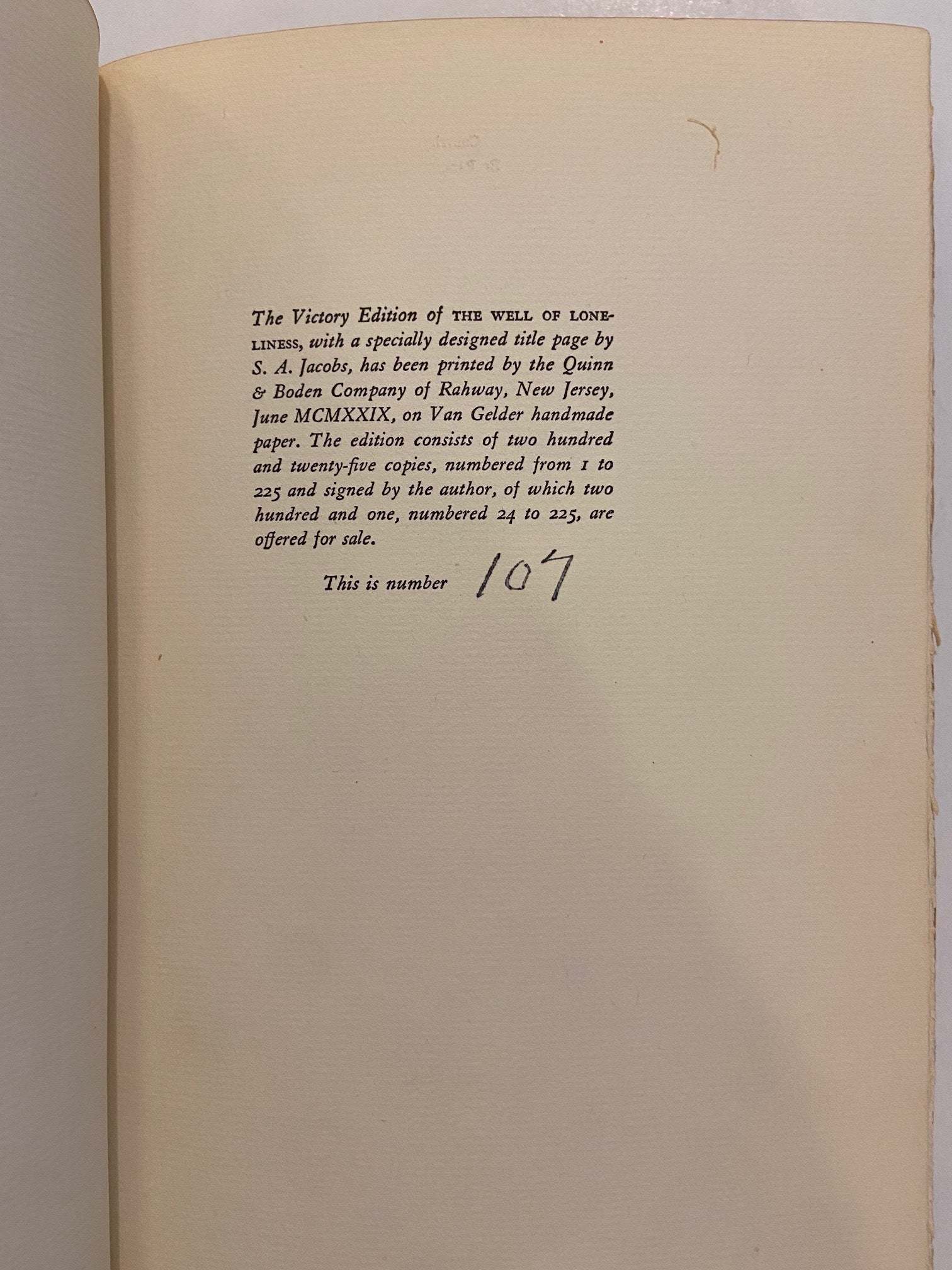 The Well of Loneliness by HALL, Radclyffe: fine hardcover (1928 ...