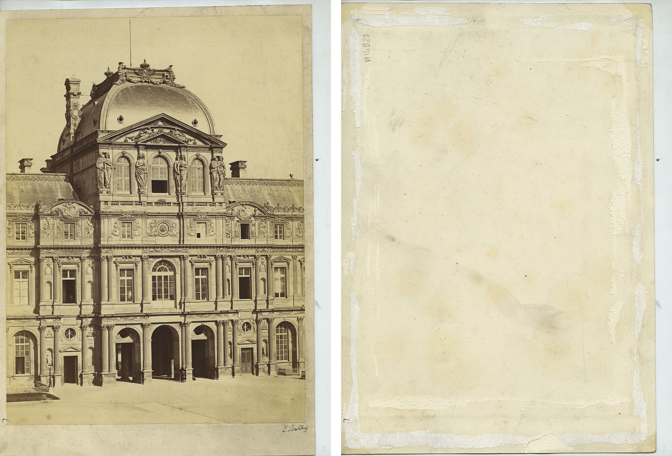 France Paris Louvre Palace Pavillon Sully Architecture Old Baldus Photo ...