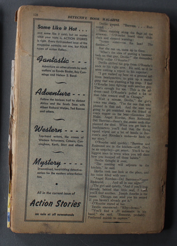 DETECTIVE BOOK MAGAZINE (FICTION HOUSE PUB; PULP Magazines) 1941 ...