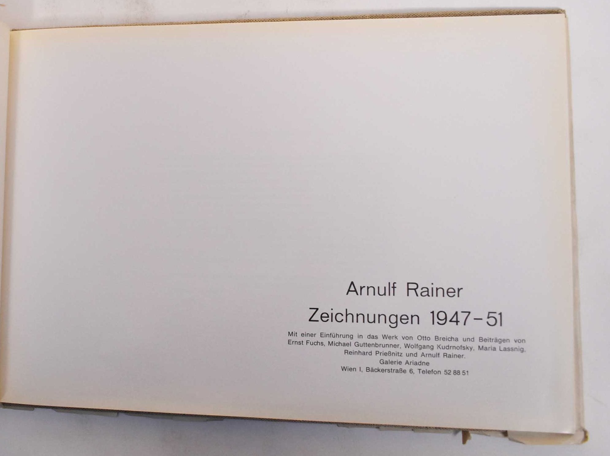 Arnulf Rainer. Zeichnungen 1947-51 by Rainer, Arnulf; Otto Breicha and ...