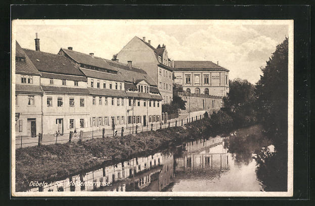 Ansichtskarte Döbeln i. Sa., Strasse und Gasthaus Mulden-Terrasse ...