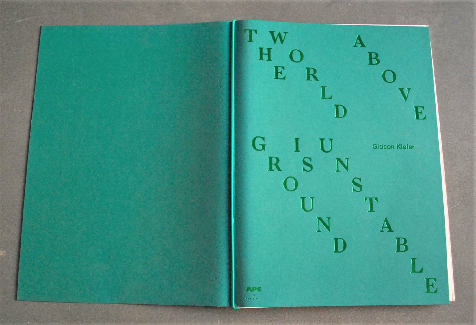 The World Above Ground is Unstable. by Kiefer, Gideon: Excelente ...