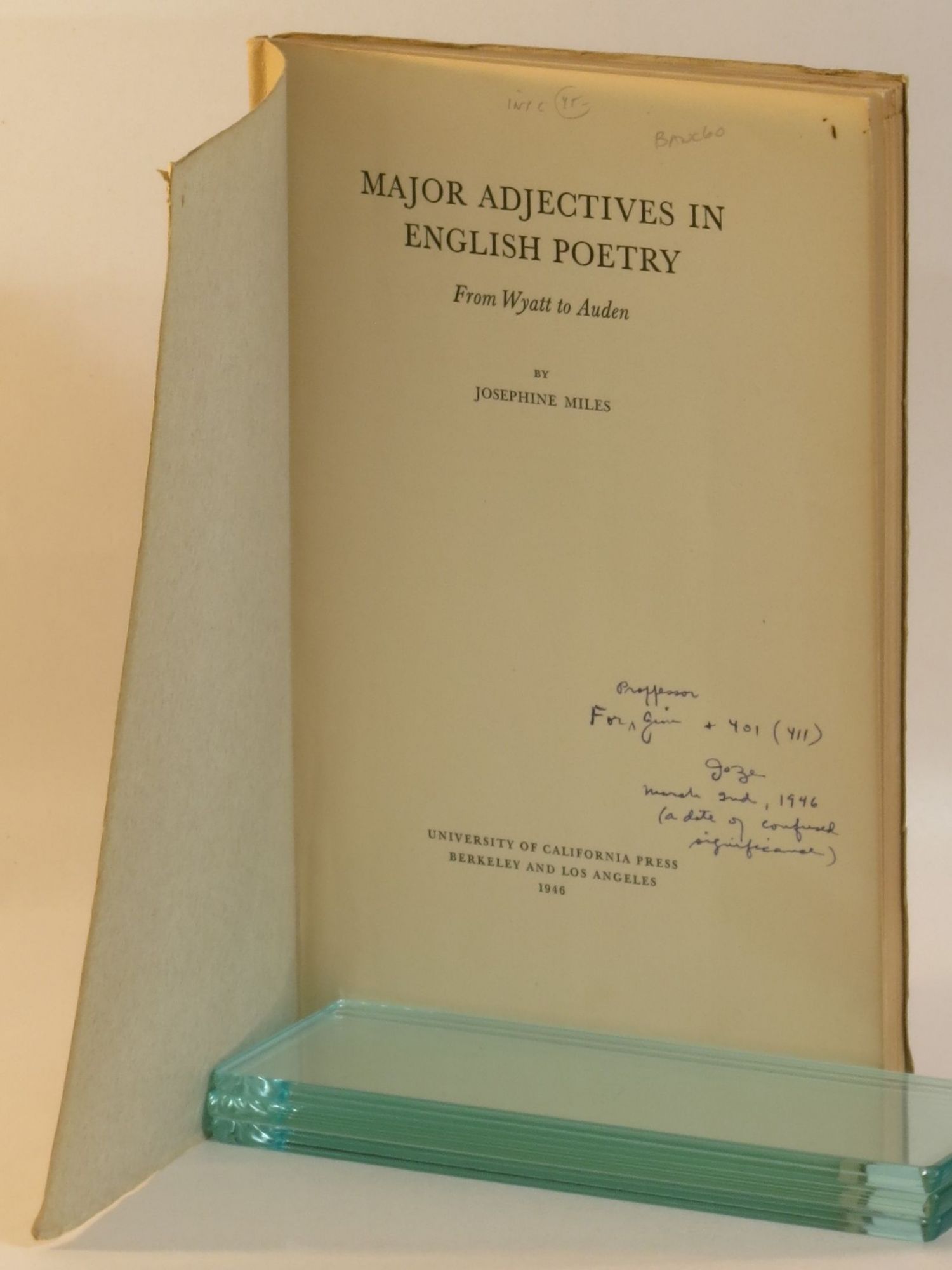 Major Adjectives in English Poetry: From Wyatt to Auden by Miles ...