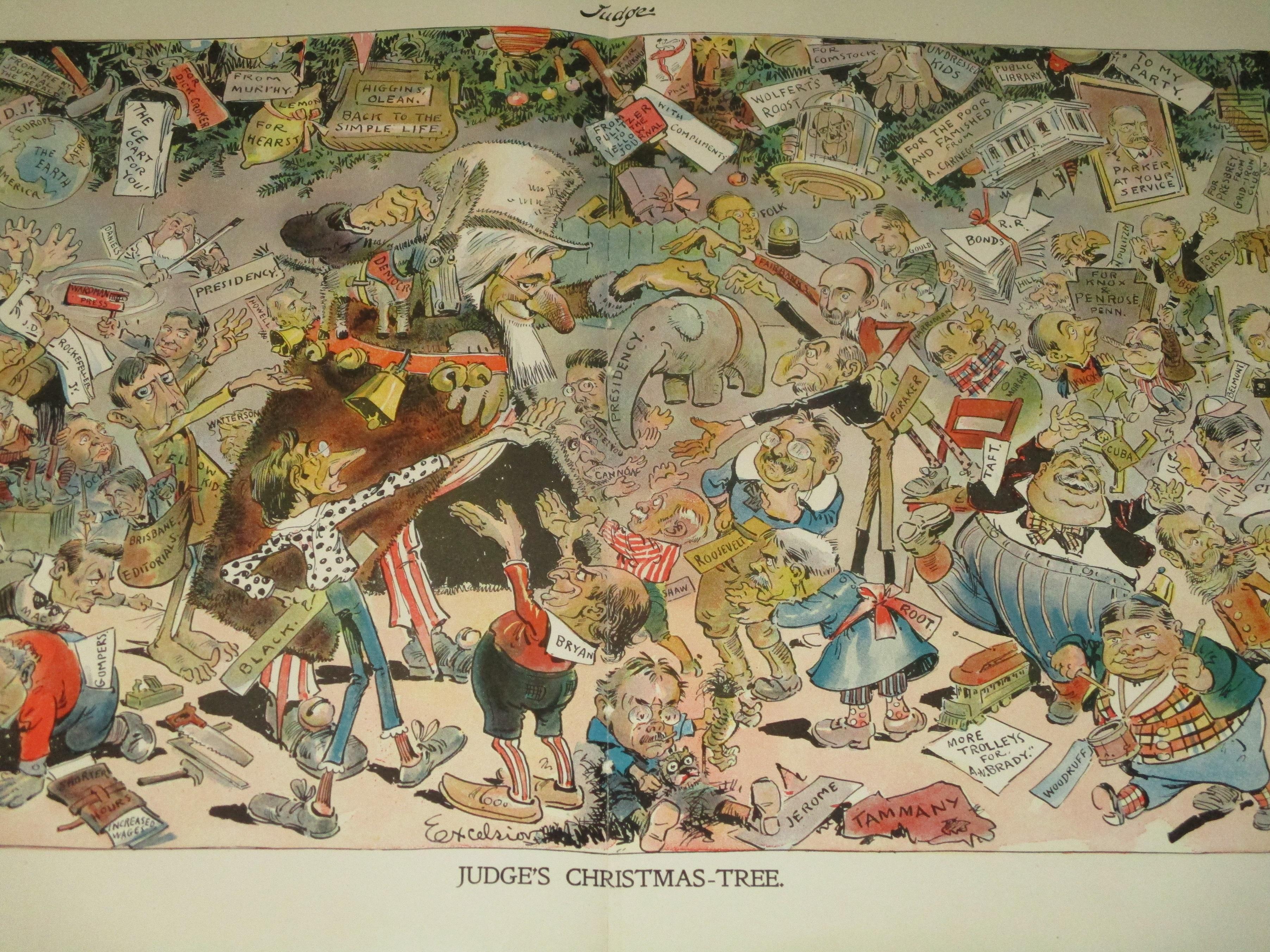 1906 Judge Lithograph of "Judge's Christmas Tree" - Theodore Roosevelt ...