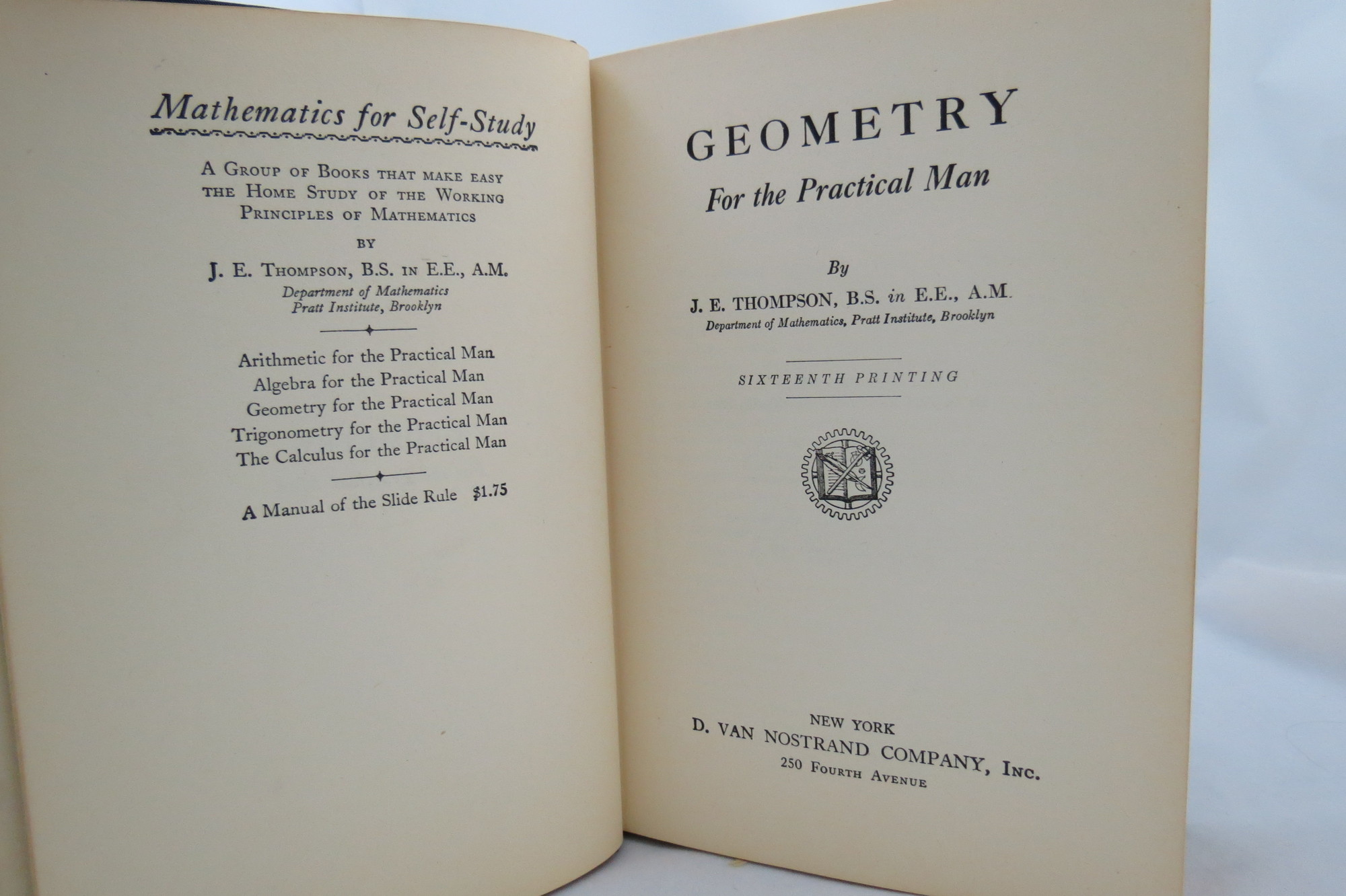 MATHEMATICS FOR SELF-STUDY, ALGEBRA FOR THE PRACTICAL MAN by Thompson ...