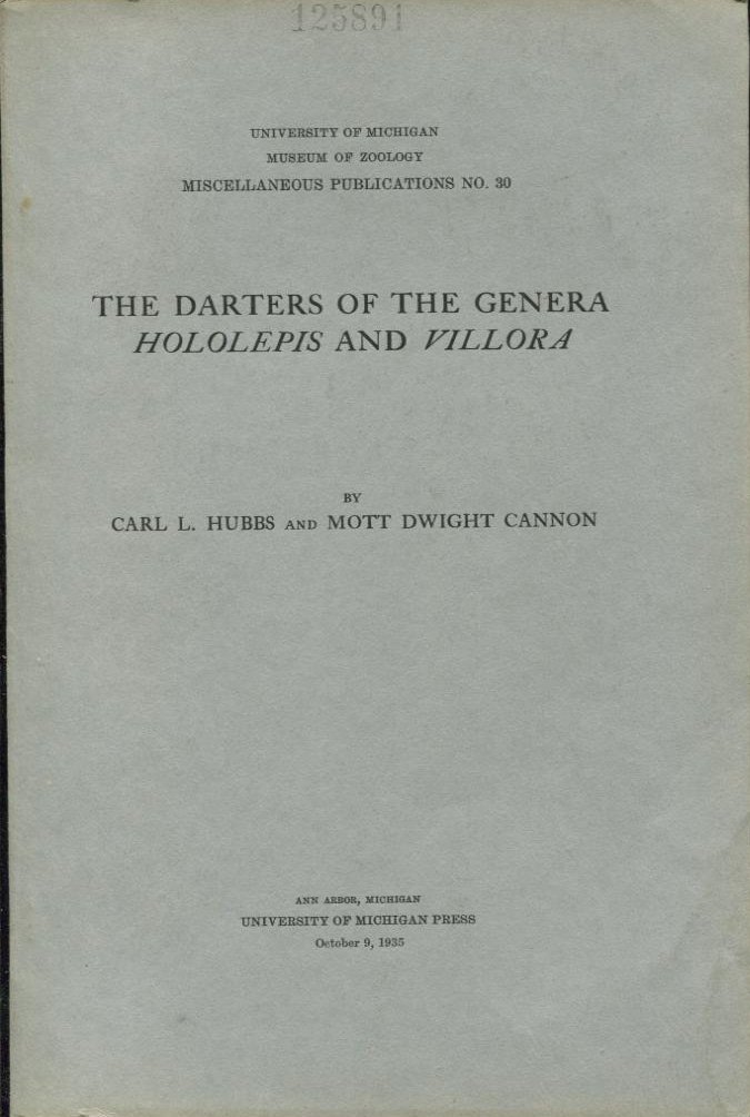 The Darters of the genera Hololepis and Villora : by Carl L. Hubbs ...