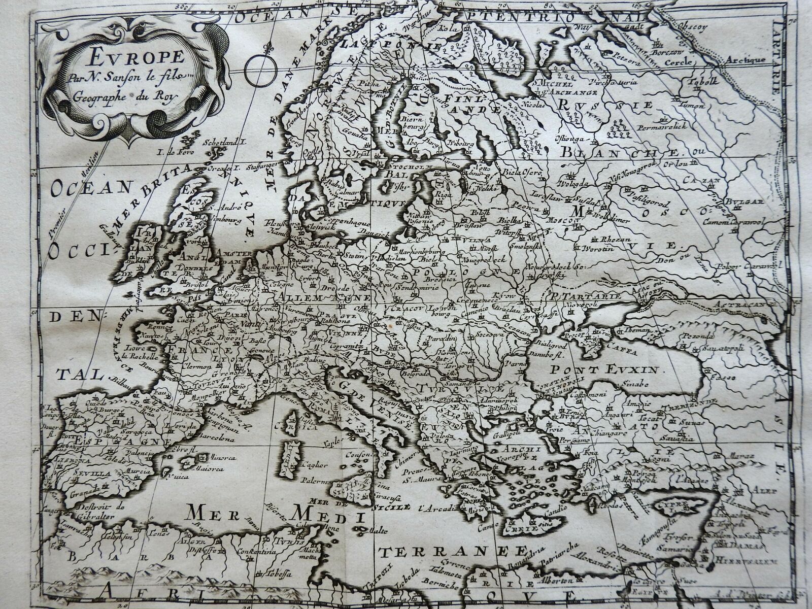 Europe Holy Roman Empire British Isles Russia Spain France 1715 Sanson ...